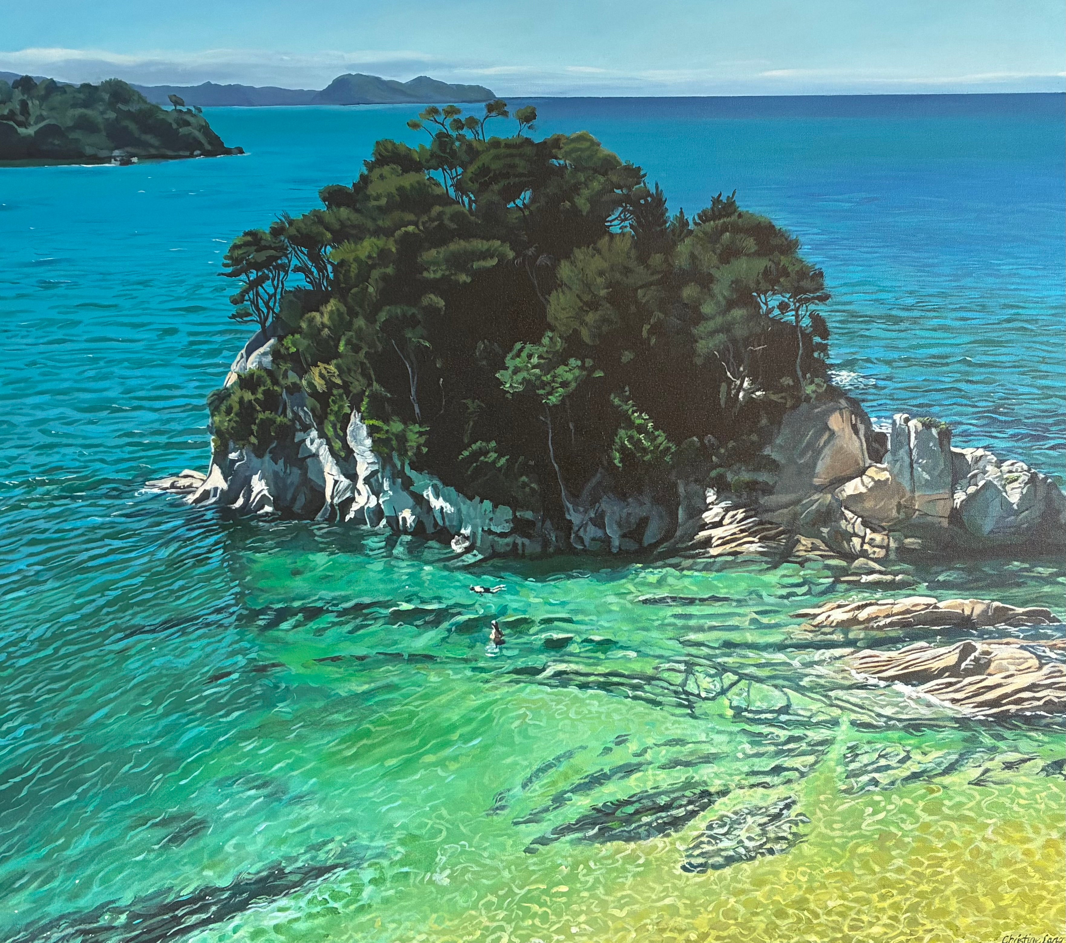 Christine Lang 'Swimmers at Little Kaiteriteri' – Art Box Gallery Online